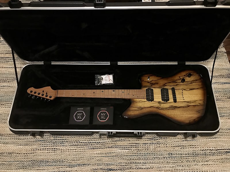 Warmoth Jazzmaster - Roasted Maple Neck/Black Korina Body in | Reverb