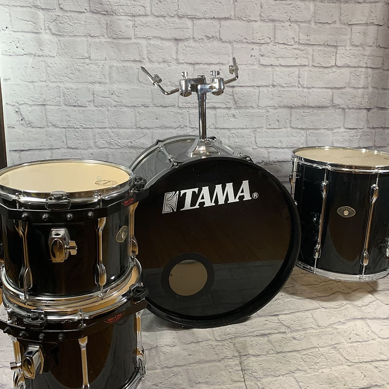 Tama Rockstar Custom 4 Piece Black Drum Kit | Reverb