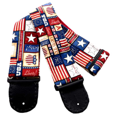 Patriotic Guitar Strap Artisan Handmade Red White Blue Rustic | Reverb