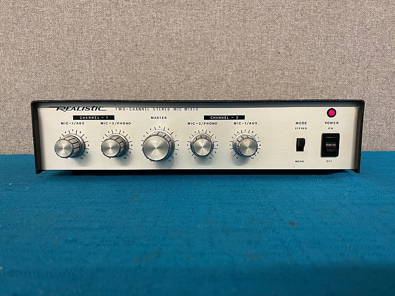 Vintage Realistic 33-1057 Two Channel Stereo Mic Mixer - | Reverb