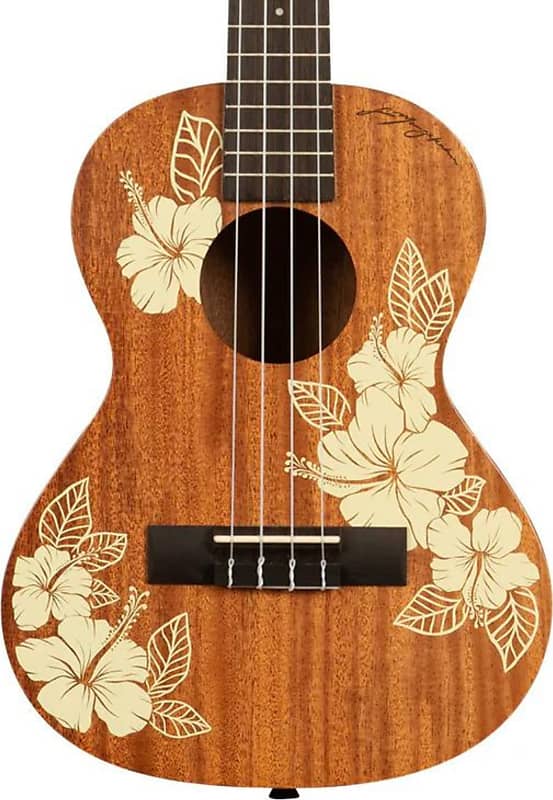 Kala Voyage Collection Mahogany Tenor Ukulele, Hibiscus | Reverb