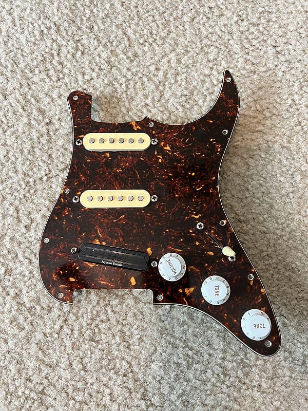 Seymour Duncan Loaded Strat Pickguard - Hot Rails Bridge | Reverb