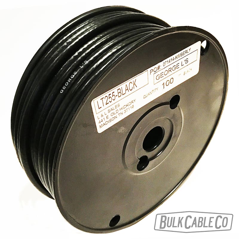 George L's Black .225 Cable - Sold In 50 Foot Lengths - Bulk | Reverb