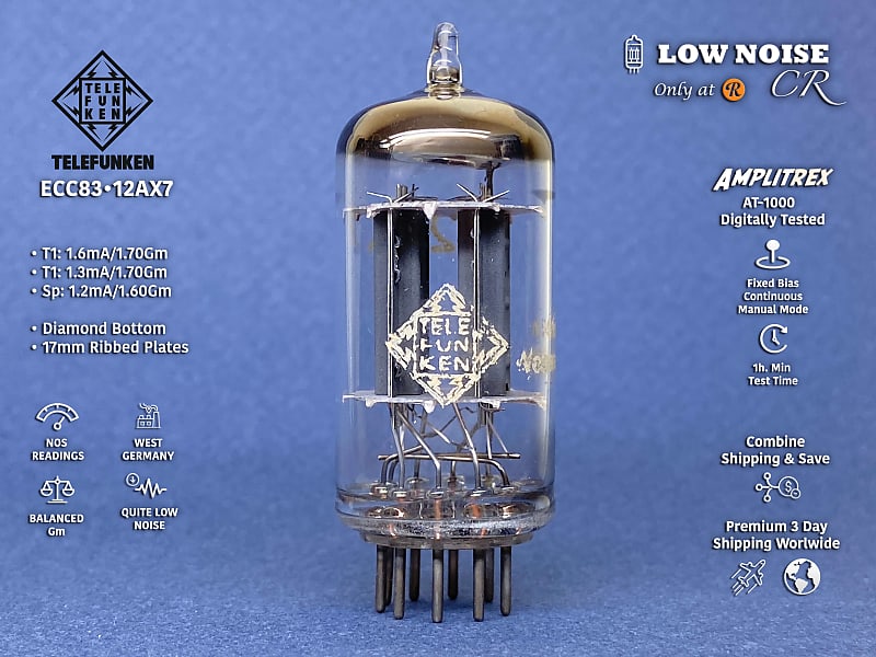 Telefunken ECC83 12AX7 • 100% BALANCED Gm • Strong NOS • | Reverb