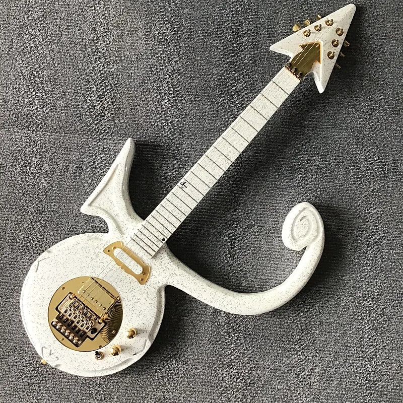 Custom White Prince Cloud Guitar Project with Gold Hardware | Reverb