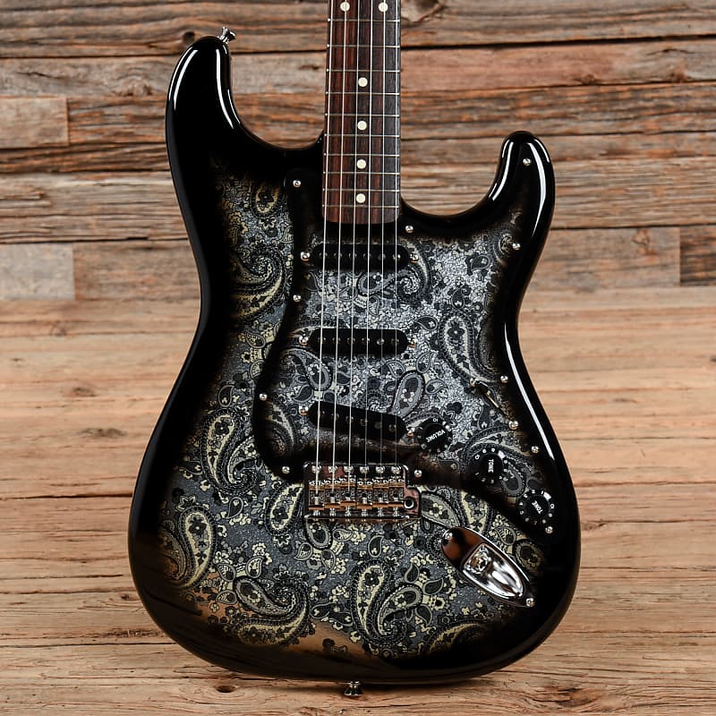 Fender Japan FSR Black Paisley Stratocaster Black Paisley | Reverb