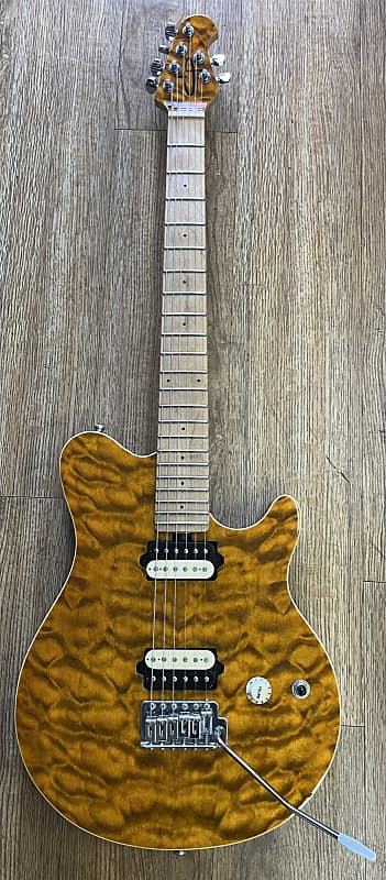 ***OLP by ERNIE BALL MM1 ELECTRIC GUITAR QUILTED AMBER (USED) | Reverb