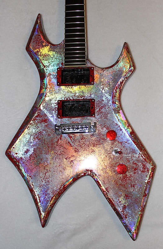 B.C. Rich Warlock 90's - Black and Red with Holoflash | Reverb