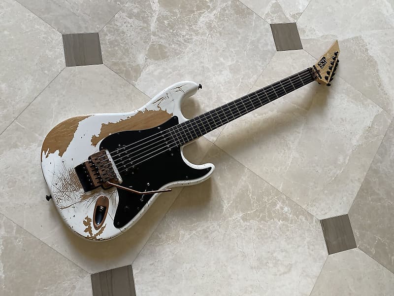 Warmoth Partscaster Strat Relic White Floyd Rose | Reverb