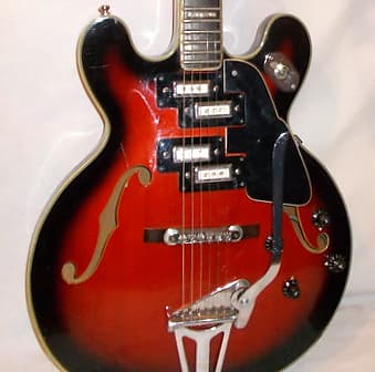 1965 Kimberly Teisco 335 Cherry Burst *Rare Split Pickups* | Reverb UK