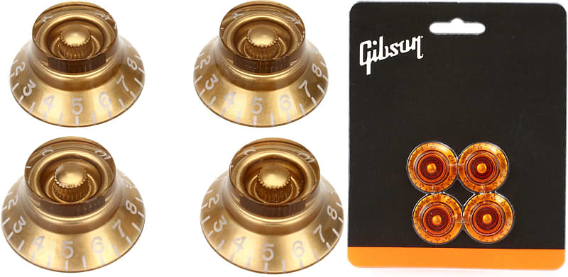 Gibson Accessories Top Hat Knobs 4-pack - Vintage Gold Bundle | Reverb