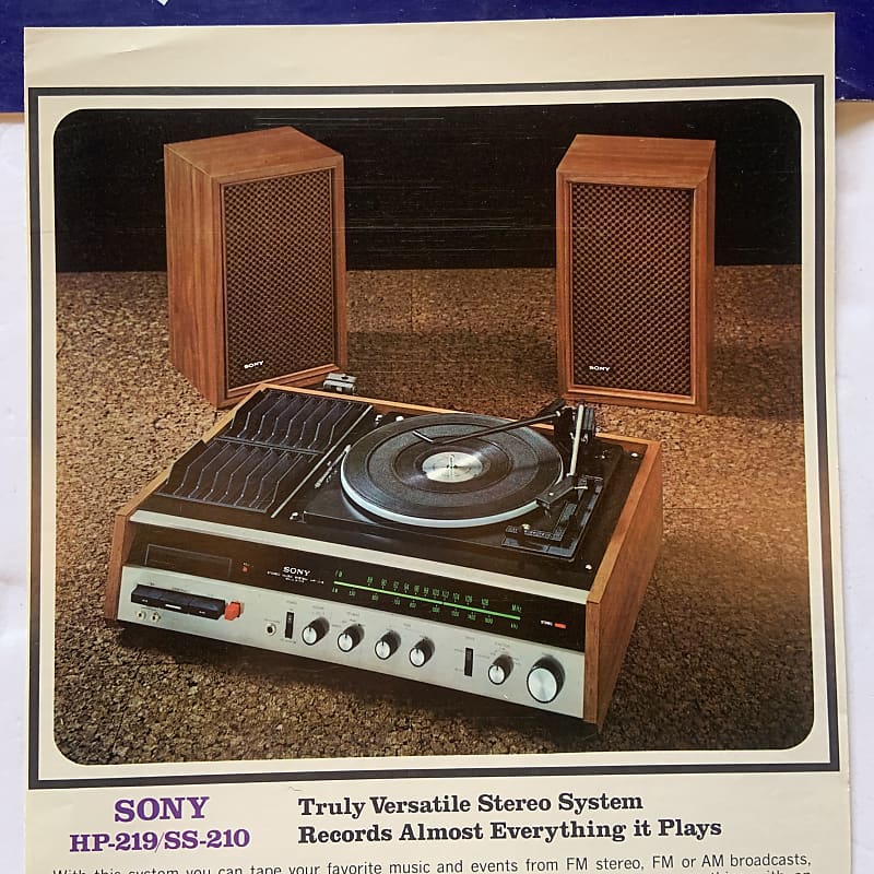 Sony HP-219/SS-210 1971 dealer sheet | Reverb