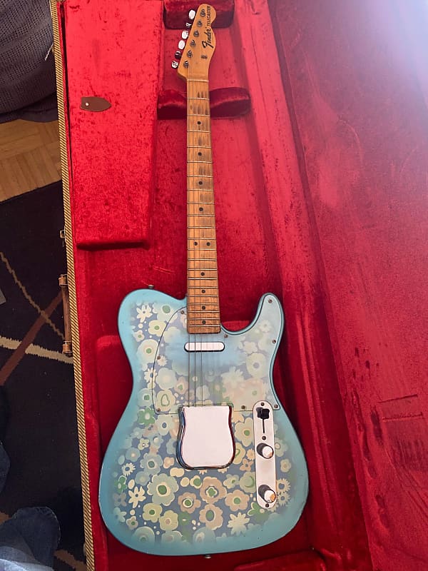 ORIGINAL BLUE FLOWER FENDER TELECASTER 1968, REFINISHED-NO | Reverb