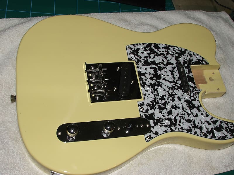 Vintage White Loaded Tele Body...upgraded Big Pole Artec | Reverb