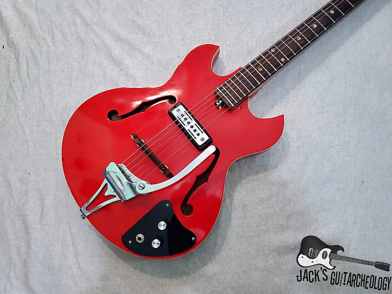 Telestar Hollowbody MIJ Electric Guitar (1960s, Fiesta Red) | Reverb