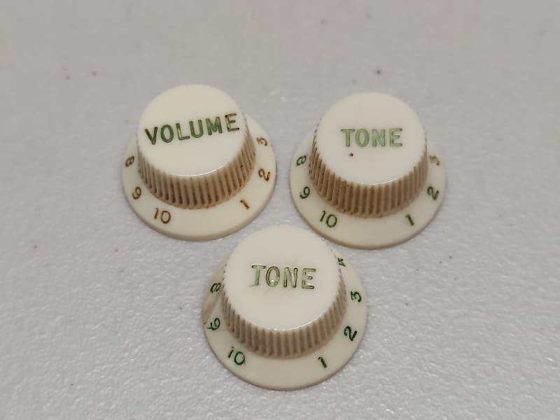 1960s Fender Stratocaster Knob Set (3) - 100% Genuine Vintage | Reverb