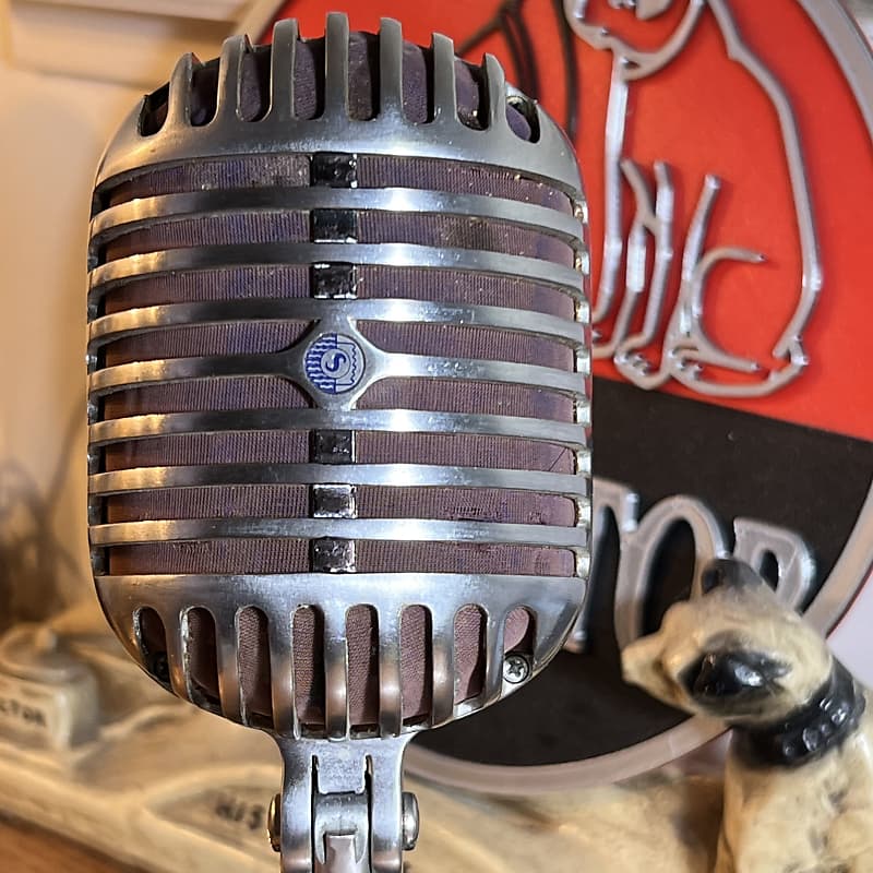 Vintage 1940's SHURE 55 Fatboy Dynamic Microphone w/stand & | Reverb