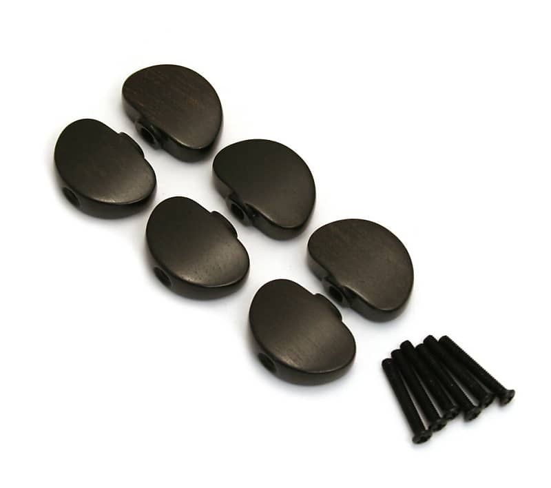 TK-7724-0E0 6 Large Ebony Wood Buttons Grover Rotomatic | Reverb UK