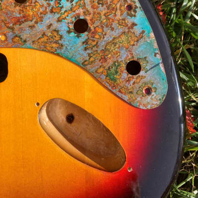 Rusted Relic Strat body with rusted pickguard,satin,gloss | Reverb