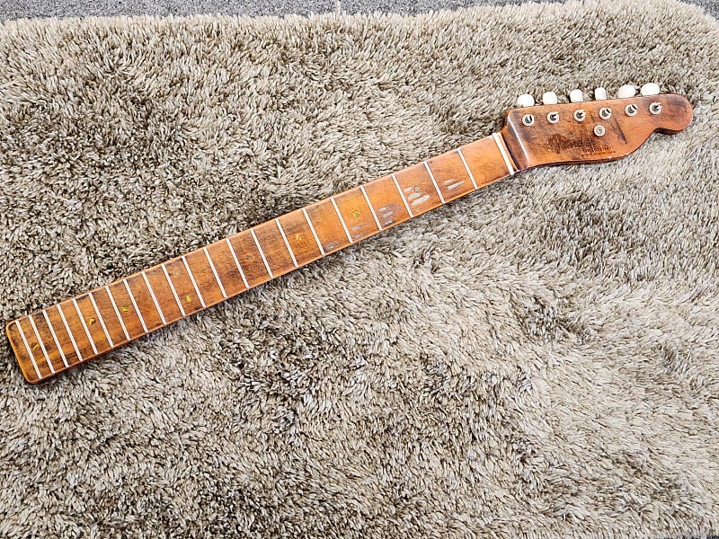 Neck Tele Reliced Maple with Kluson deluxe gears dark tint | Reverb