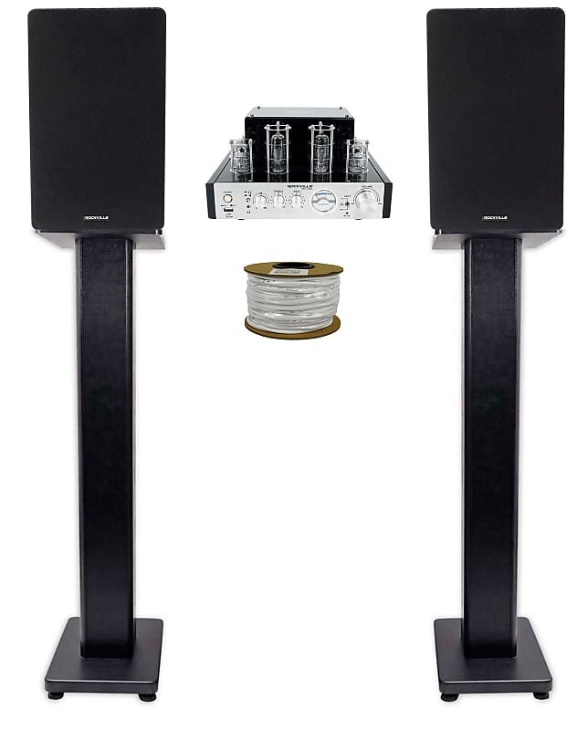 Rockville BluTube Tube Amplifier+6.5" Black Bookshelf | Reverb