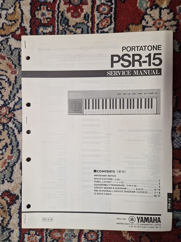 Yamaha PSR-15 Service Manual | Reverb