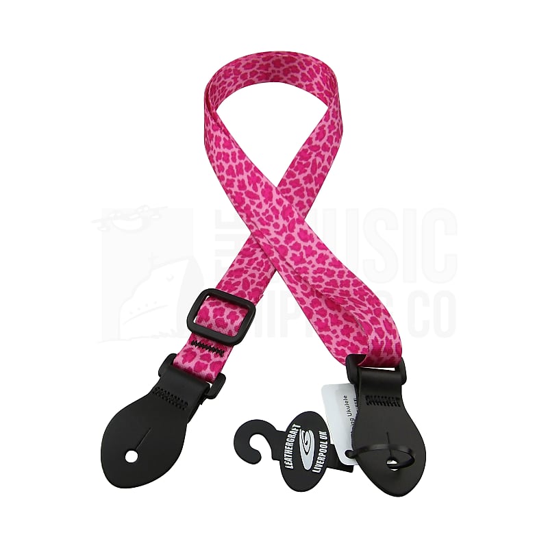 LeatherGraft Ukulele/Mandolin Strap Pink Leopard | Reverb