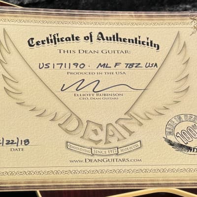 2018 Dean USA ML F TBZ Far Beyond Driven Style W/OHSC Trans | Reverb