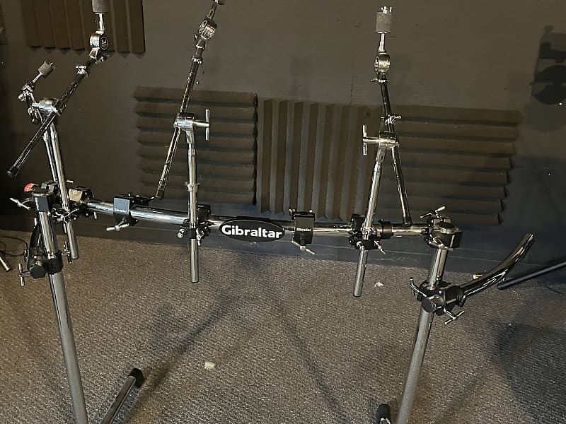 Gibraltar Drum Rack with cymbal stands and clamps Chrome | Reverb