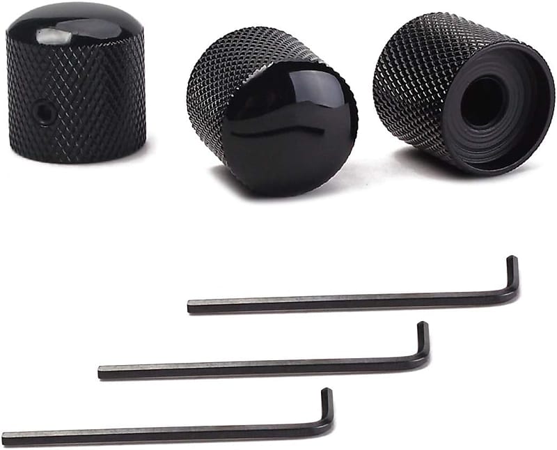 Set of 3 Black Metal Guitar Control Knob, Guitar Volume Tone | Reverb
