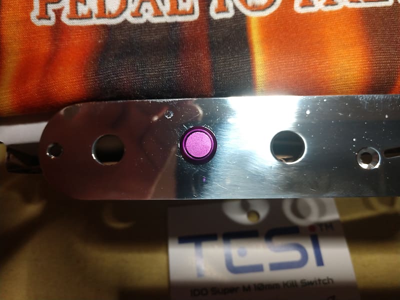 Tele control mounting plate Angled, slanted slot with Purple, | Reverb