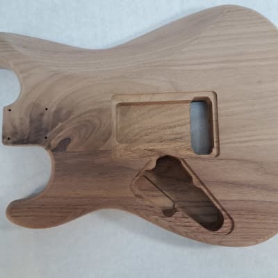 Unfinished Walnut Hxx guitar body - fits Fender Strat | Reverb