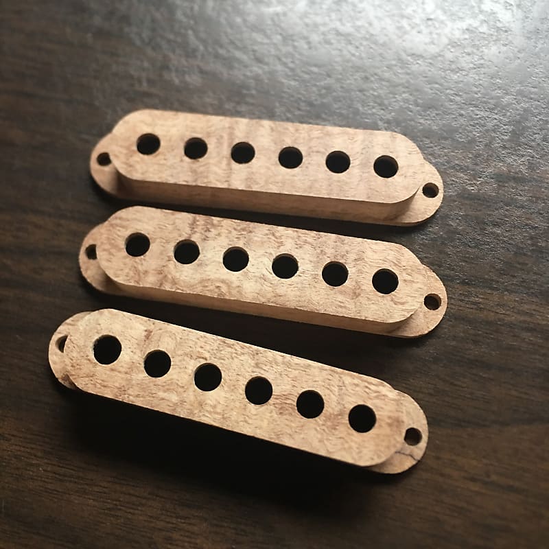 Guilford Spalted Flame Maple Single Coil Pickup Cover Set of | Reverb