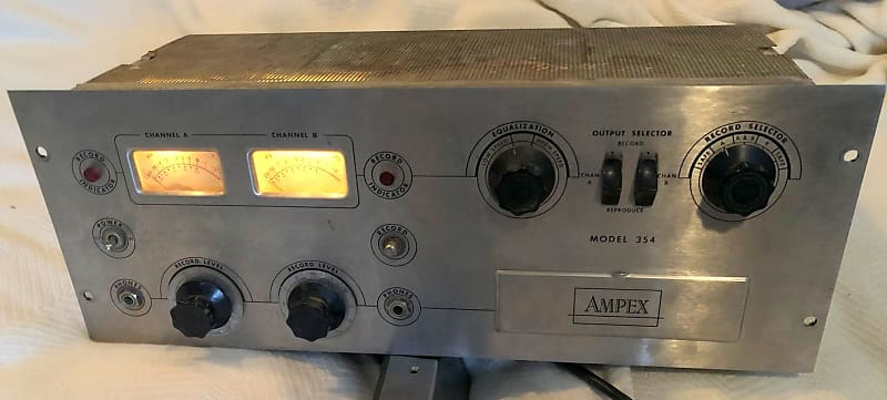 Very clean Ampex 354 stereo tube tape recorder preamp Working | Reverb