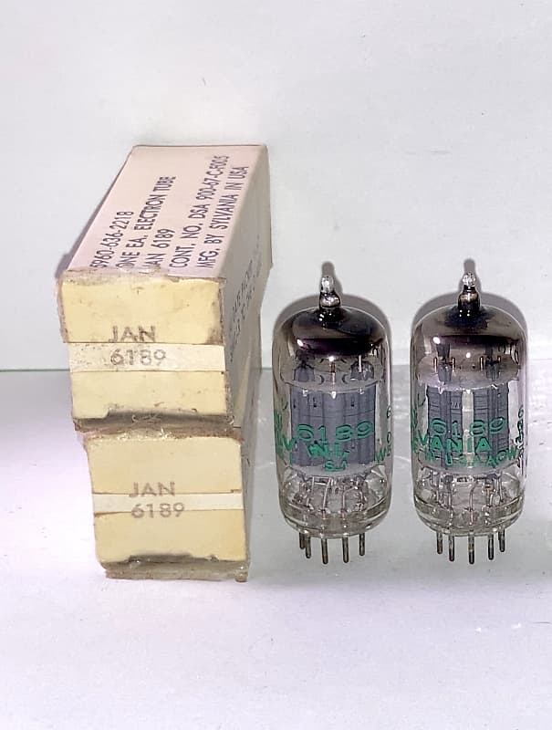 1968 Sylvania 6189 12AU7 ECC82 12AU7WA JAN Mil-Spec Tubes, | Reverb