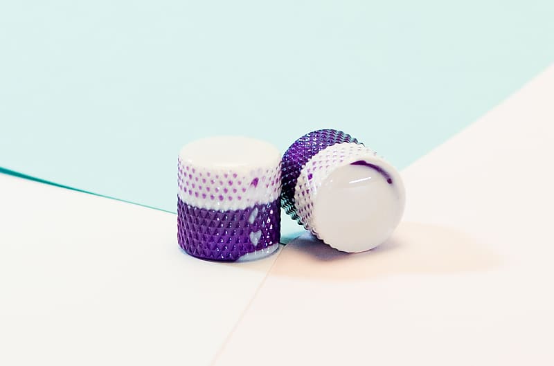Purple & White Knurled Knob Duo / COARSE | Reverb Canada