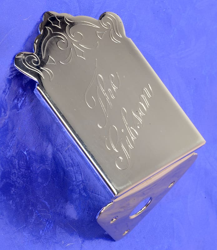 The Gibson Nickel Plated Brass Complete Mandolin Tailpiece | Reverb