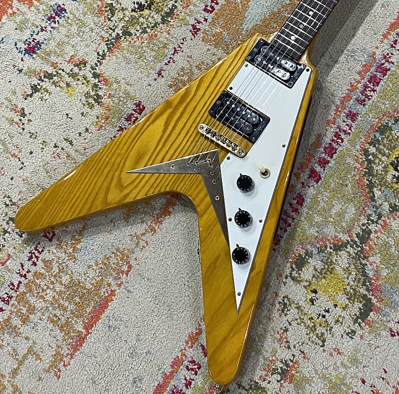Greco Flying V 1975 Natural W/HSC | Reverb