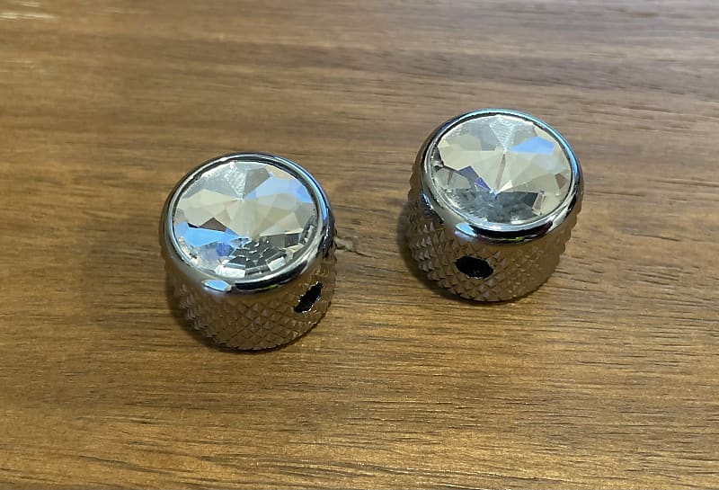 Unbranded Telecaster Control Knobs - Chrome / Glass Jewel | Reverb