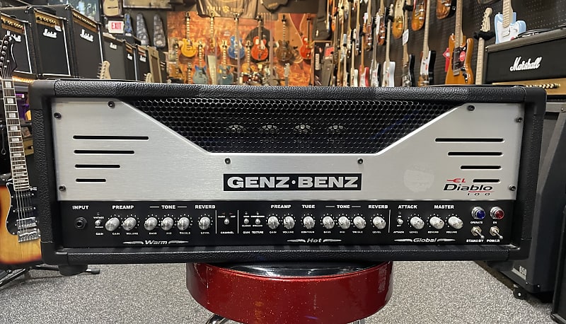 Genz Benz El Diablo 100 Head with Footswitch and Cover | Reverb