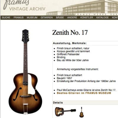 Zenith Archtop 1950s (McCartney/Harrison) | Reverb