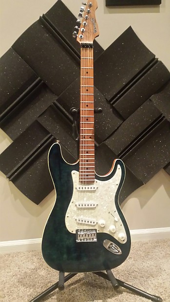 Custom Built Super Strat 2015 Midnight blue | Reverb