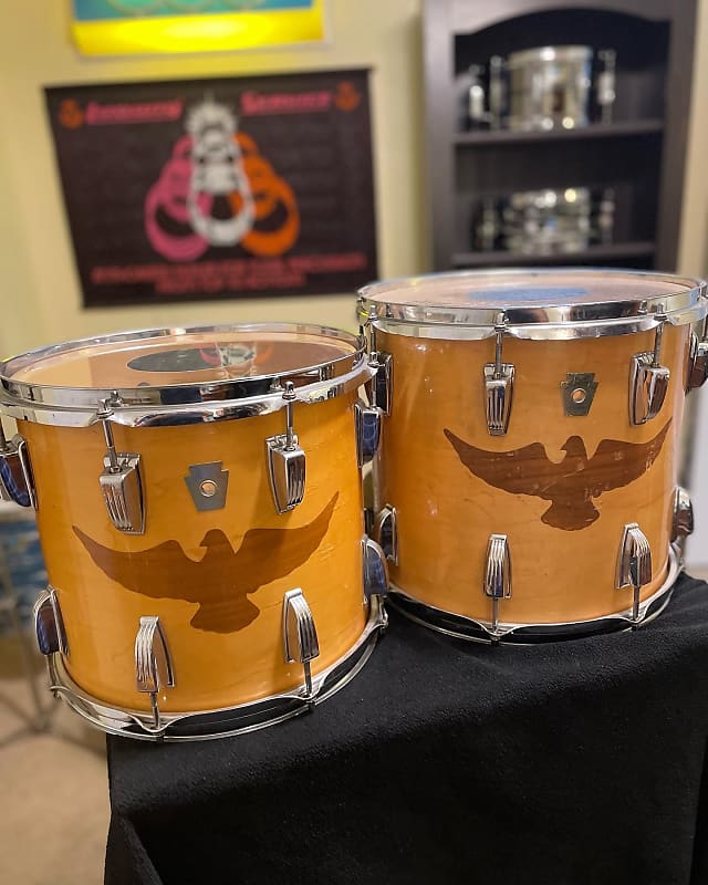 Ludwig TWO 1984 75th Anniversary Rack Toms in Natural | Reverb