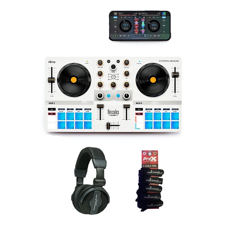 Hercules DJ Control Mix Ultra DJ Controller w/ Headphones & | Reverb