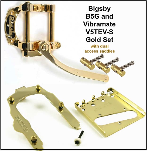 GOLD Bigsby B5G, Vibramate V5TEV, Dual Access Upgraded | Reverb