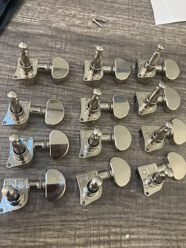 Grover 12 treble side 18-1 guitar machine heads 2020 - Nickel | Reverb