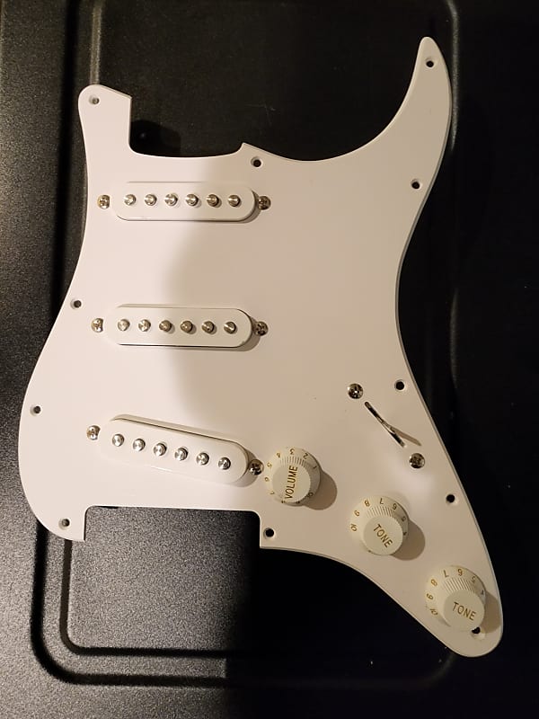 Fender Squier Stratocaster Loaded Pickguard - White | Reverb
