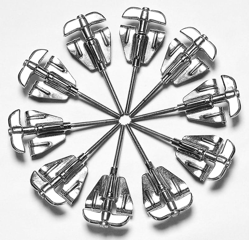 (10) Rogers Bass Drum Tension (Tuning) Rods and Claws - | Reverb