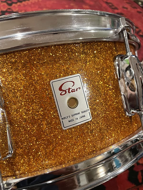 1960's Star 14x5.5" Vintage MIJ Snare Gold/Orange Sparkle | Reverb