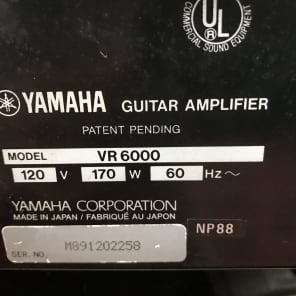 Yamaha VR6000 Stereo Guitar Amp | Reverb